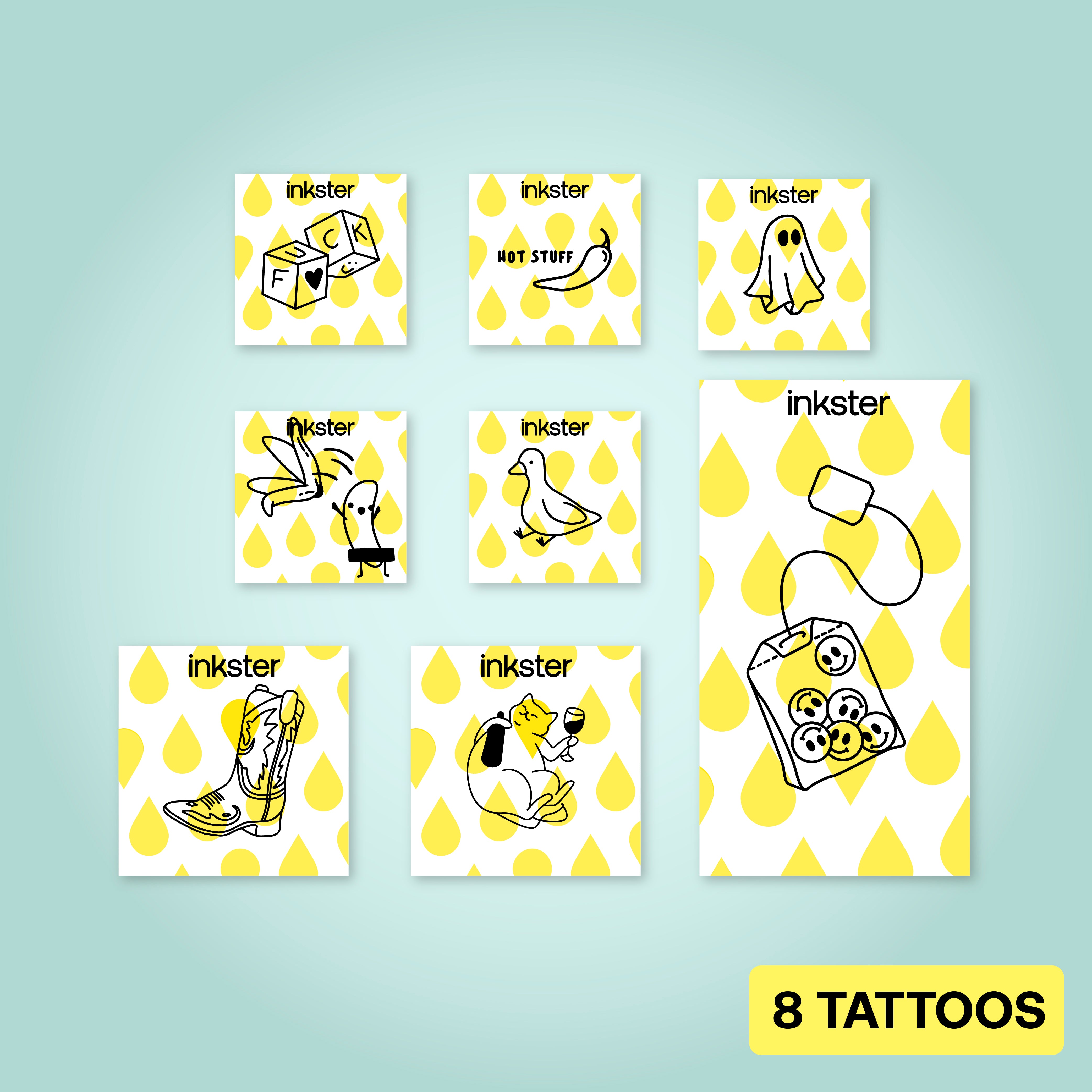 Fun Tattoos Bundle | Temporary Tattoo | Inkster