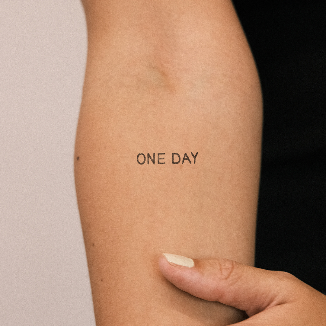 "One Day" lettering | 2 Week Temporary Tattoo | inkster – Inkster