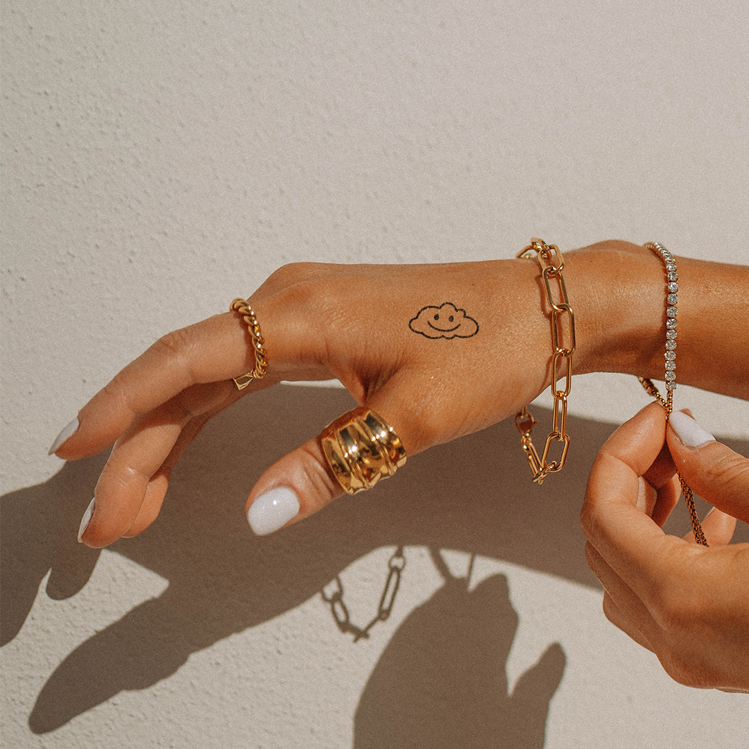 Cloud With Smiley - New Technology | Temporary Tattoo | inkster – Inkster