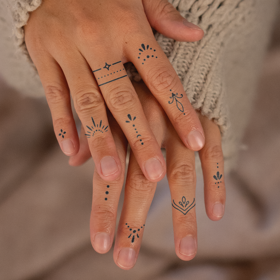 Ornamental Finger Tattoos | Temporary Tattoo | Inkster