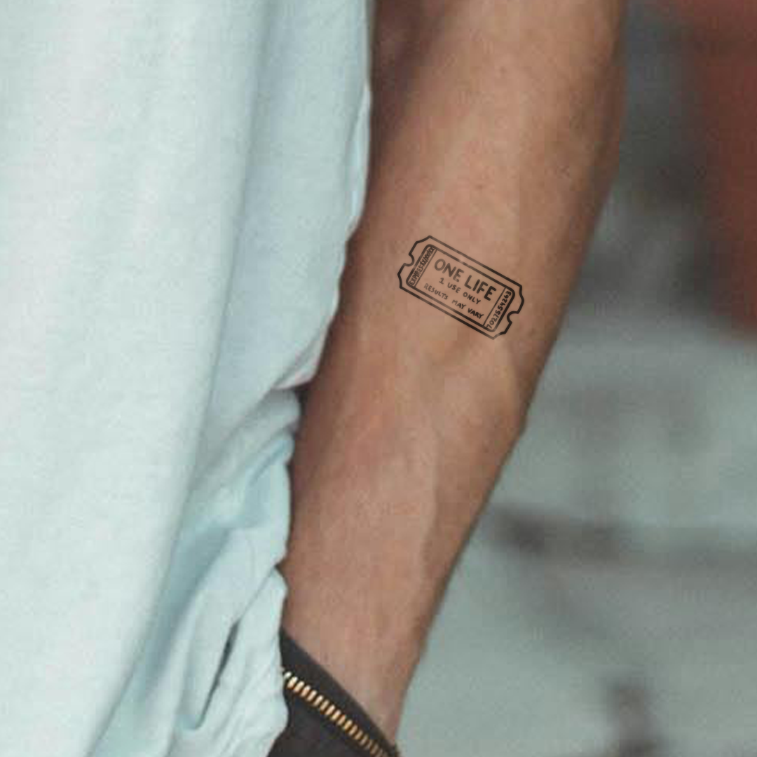 One Life Ticket - New Technology | Temporary Tattoo | Inkster