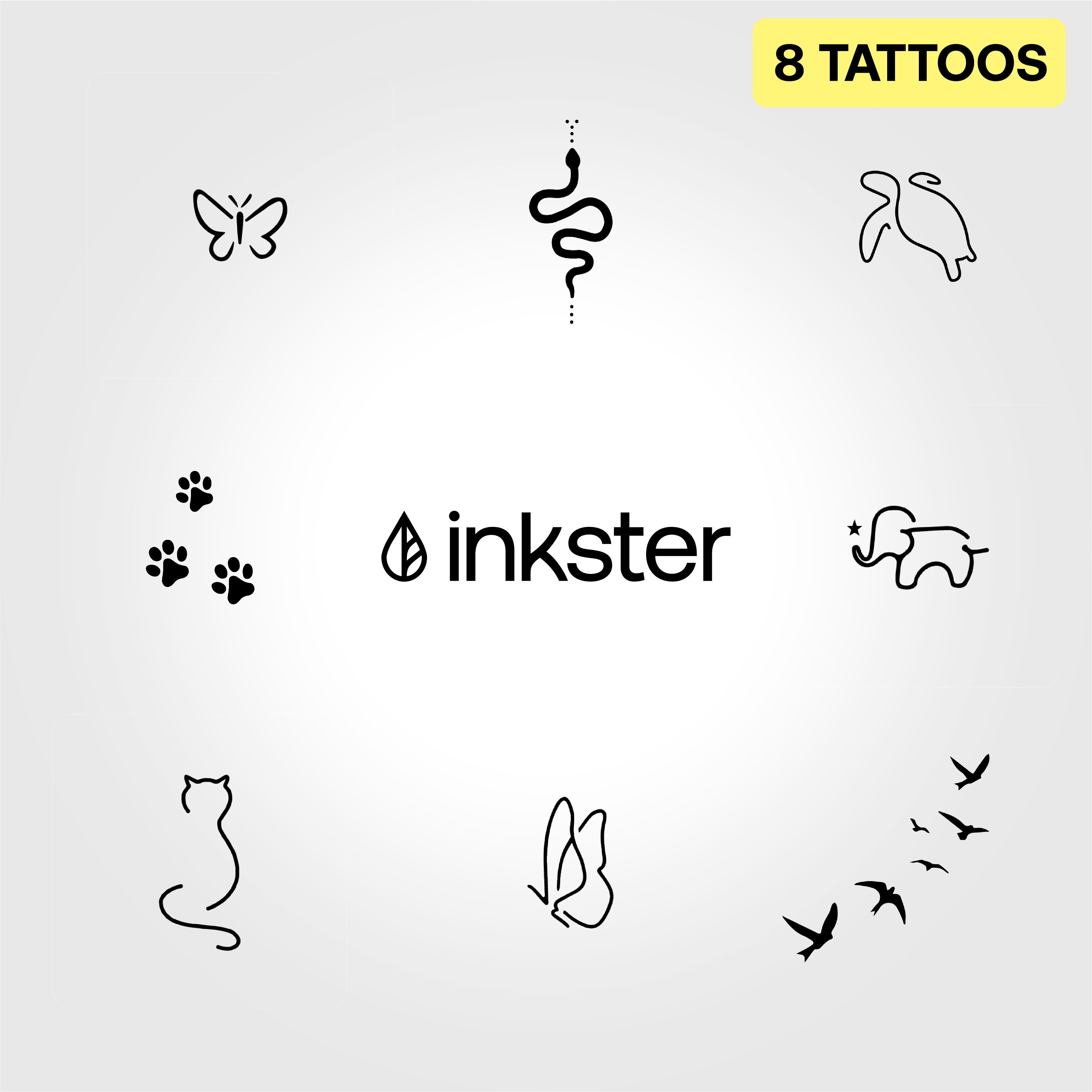 Tier Bundle | Temporäres Tattoo | Inkster