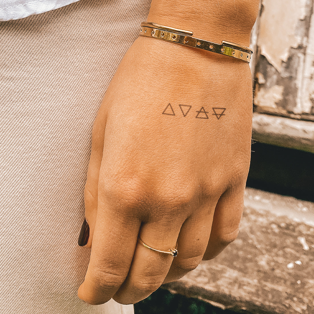 Four triangles | 2 Week Temporary Tattoo | inkster – Inkster