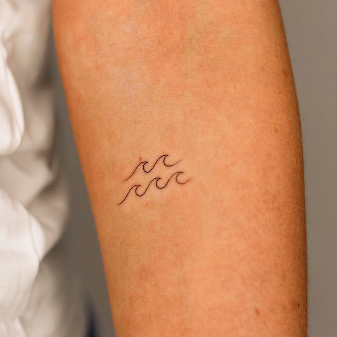 Simple Wave Tattoo Wrist